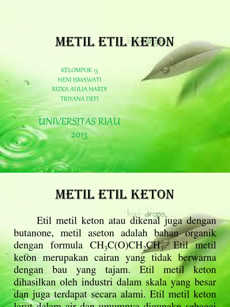 Metil Etil Keton | PDF | Sains & Matematika