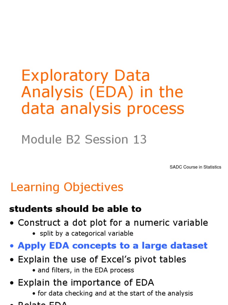 EDA in The Data Analysis Process | PDF | Data Analysis | Official Statistics