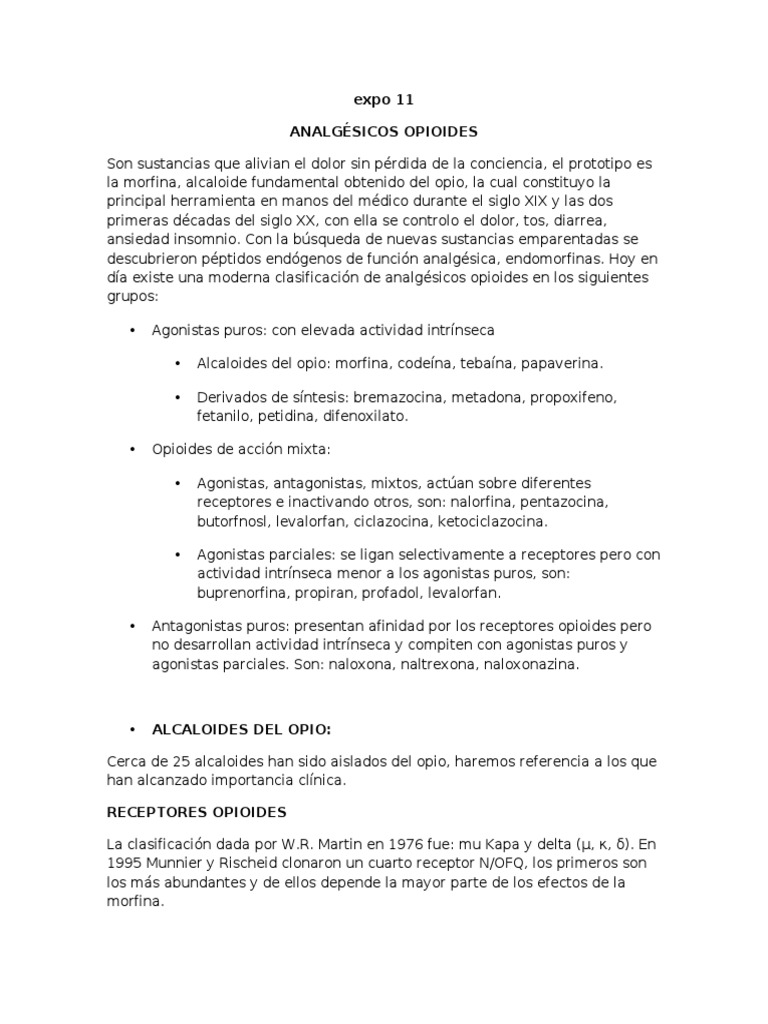 Analgesicos Opioides | PDF | Opioide | Fentanilo