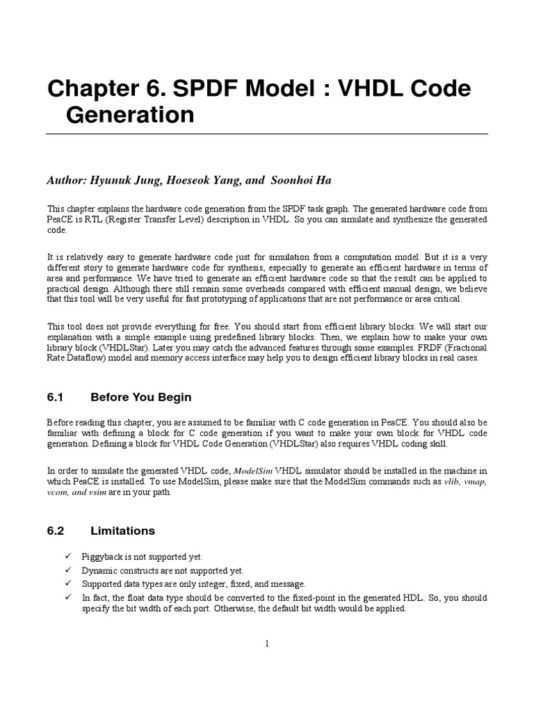 06 - SPDF Model VHDL Code Generation | PDF