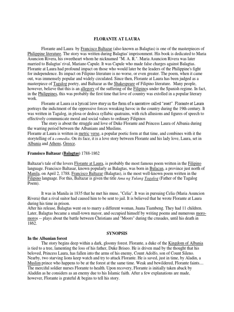 Florante at Laura | Fiction & Literature | Free 30-day Trial | Scribd