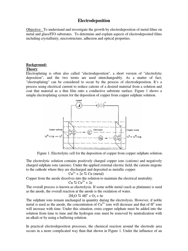 Understanding Electrodeposition Processes | PDF