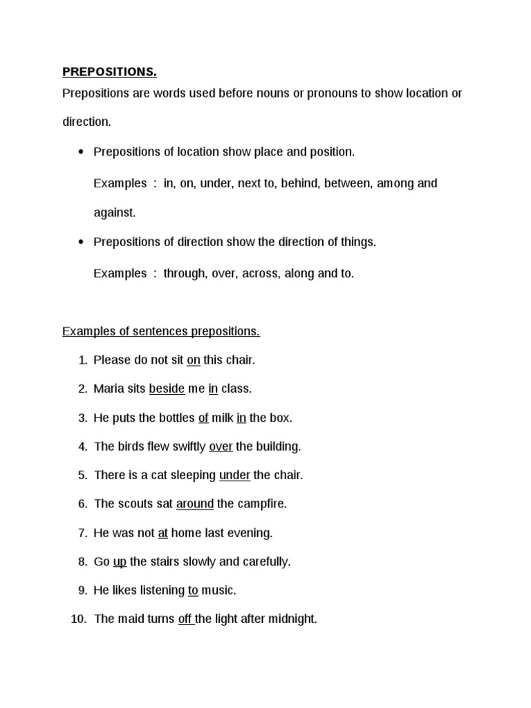 Module 6 Prepositions | PDF | Preposition And Postposition | Morphology