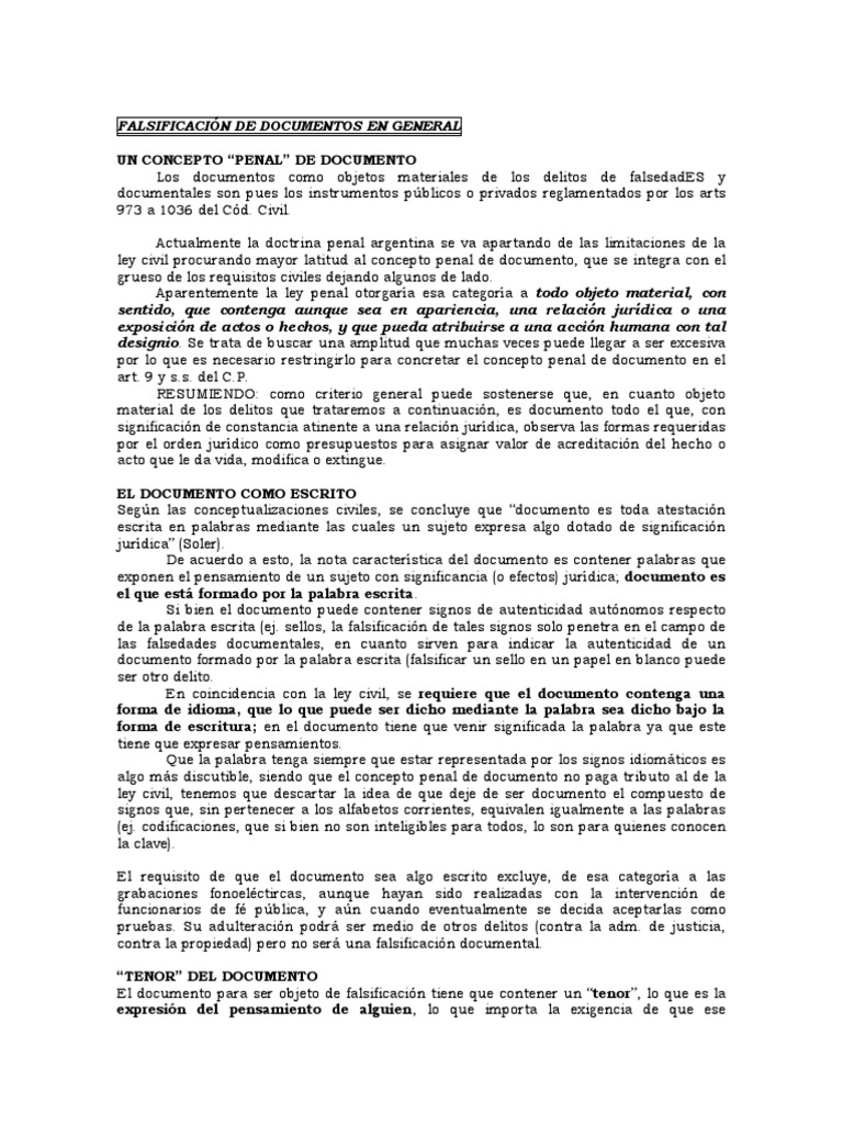 Falsificación de Documentos en General | PDF | Verdad | Derecho penal