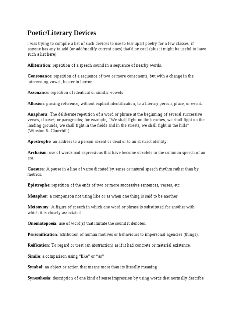 Key Literary Devices Explained | PDF | Poetry