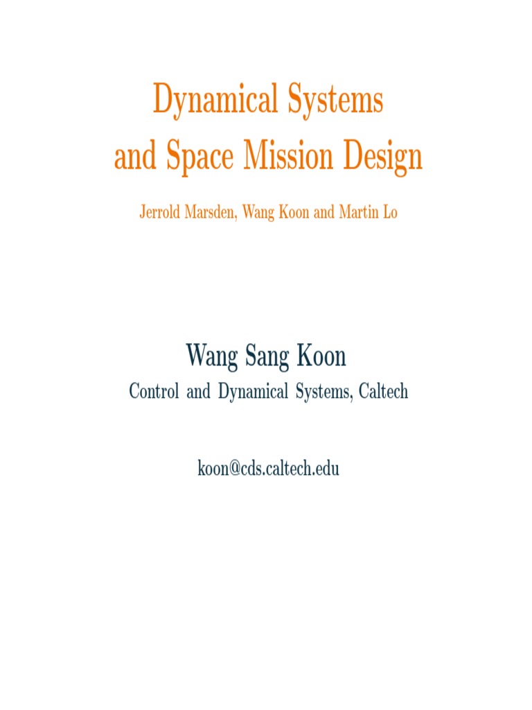Dynamical Systems and Space Mission Design | PDF