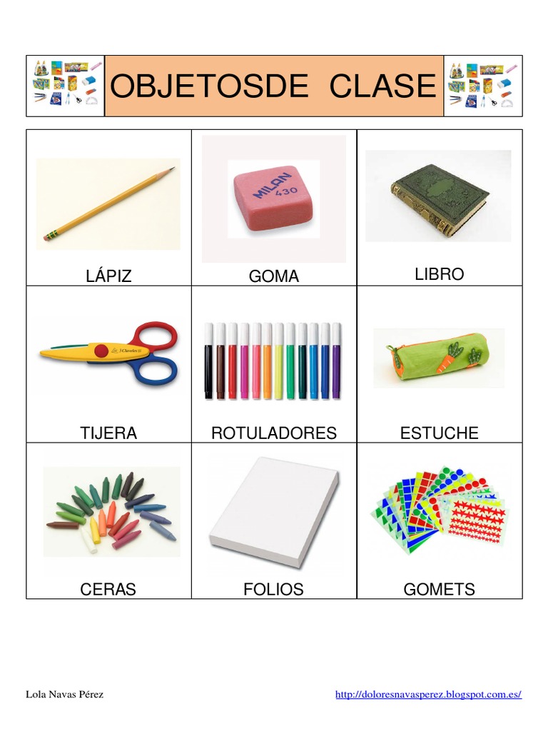 Bingo de Objetos de Clase Fotos | PDF