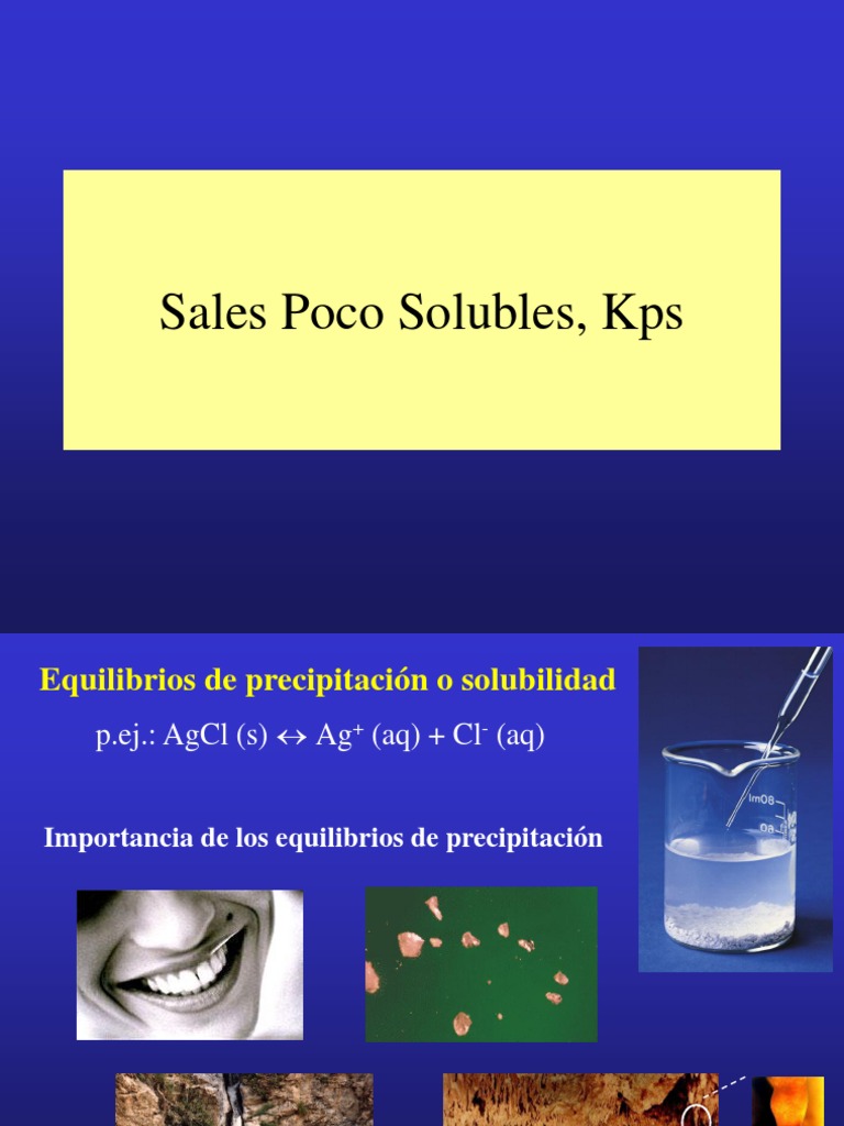 Sales Poco Solubles | PDF | Solubilidad | Mezclas Químicas Homogéneas