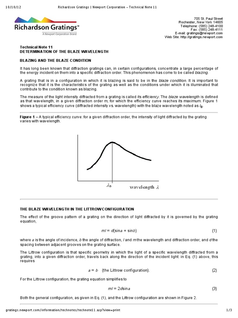 Technical Note 11 | PDF | Diffraction | Wavelength