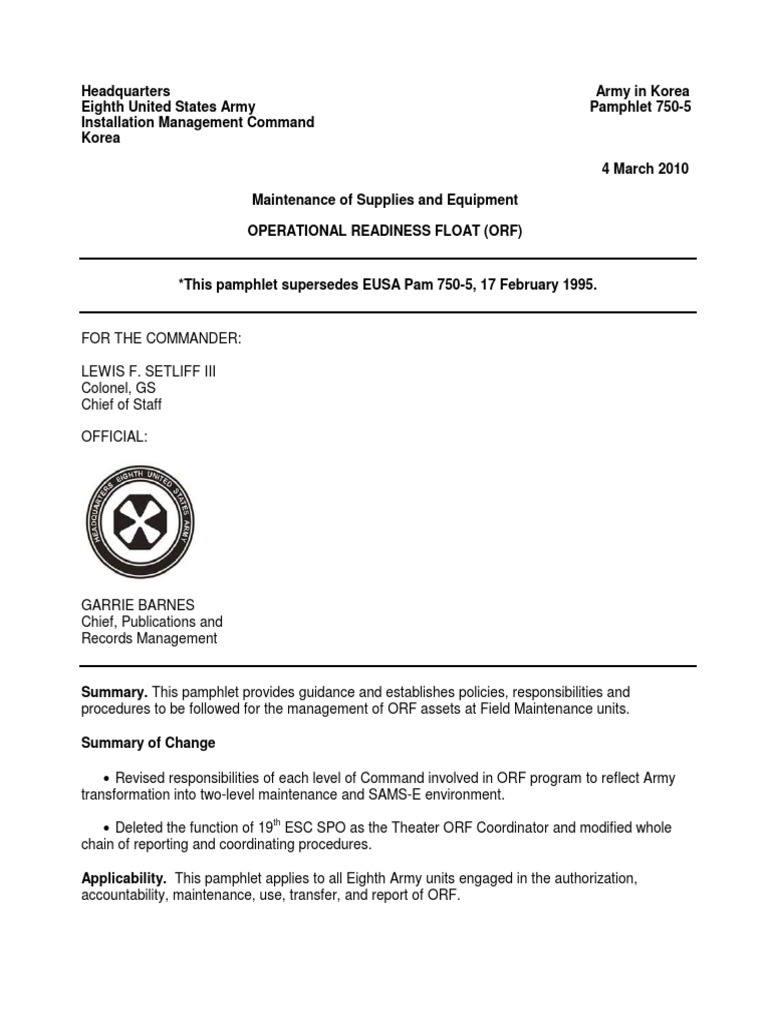 AK Pam 750-5 Operational Readiness Float PDF | PDF | United States Army ... AK Pam 750-5 Operational Readiness Float PDF | PDF | United States Army ...