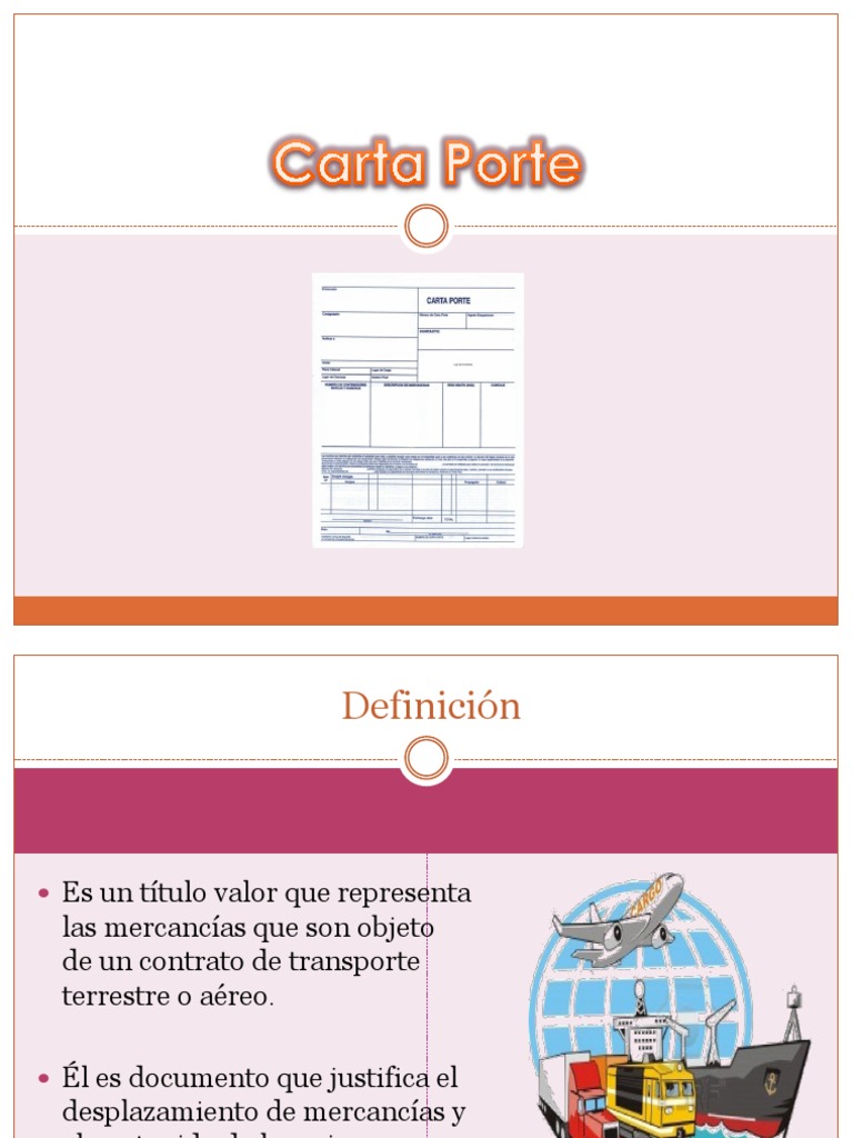 Definición y Contenido de Carta Porte | PDF