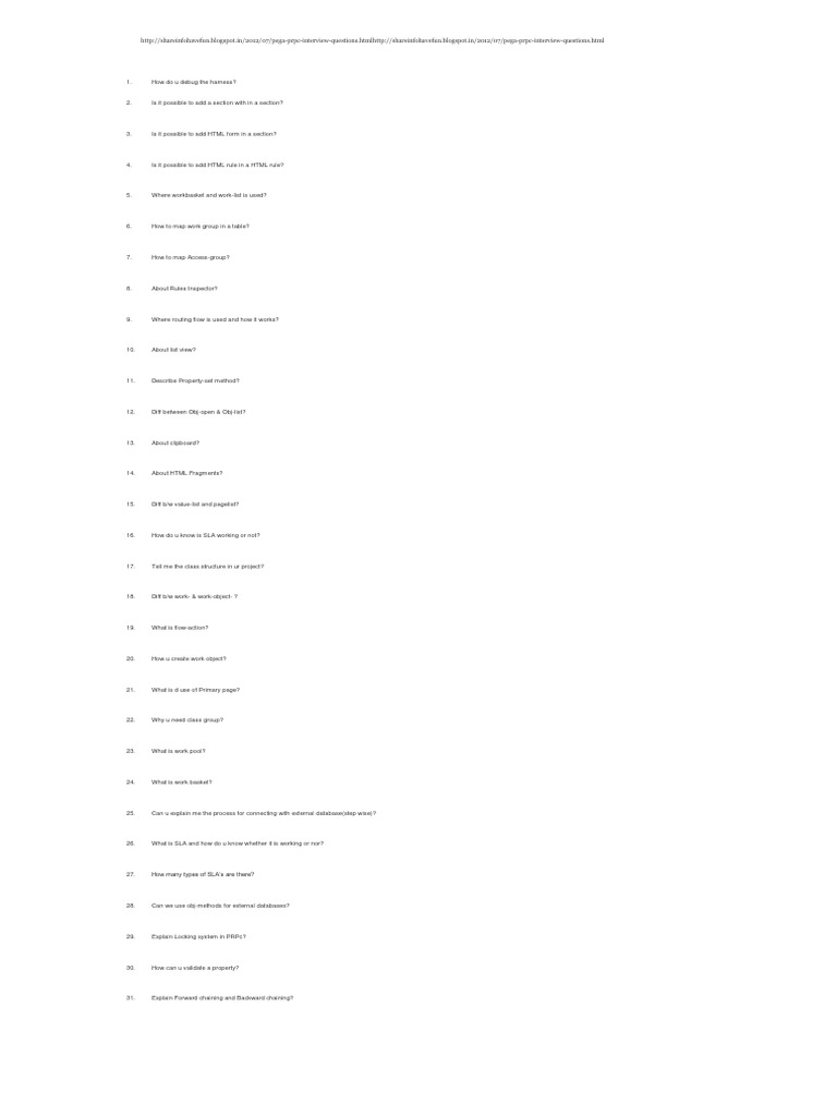 Pega Interview Questions | PDF | Sql | Computer File Pega Interview Questions | PDF | Sql | Computer File