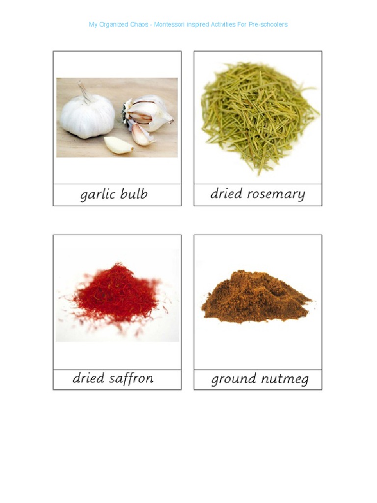 Herbs and Spices 3 Part Cards | PDF