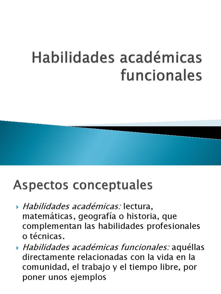 habilidades academicas funcionales (2) | Aprendizaje | Ciencia cognitiva