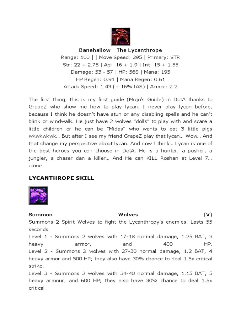 Banehallow - The Lycanthrope | PDF | Shapeshifting | Werewolves