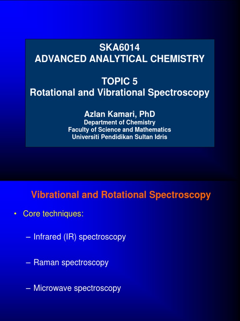 Rotational and Vibrational Spectroscopy | PDF | Infrared Spectroscopy ...