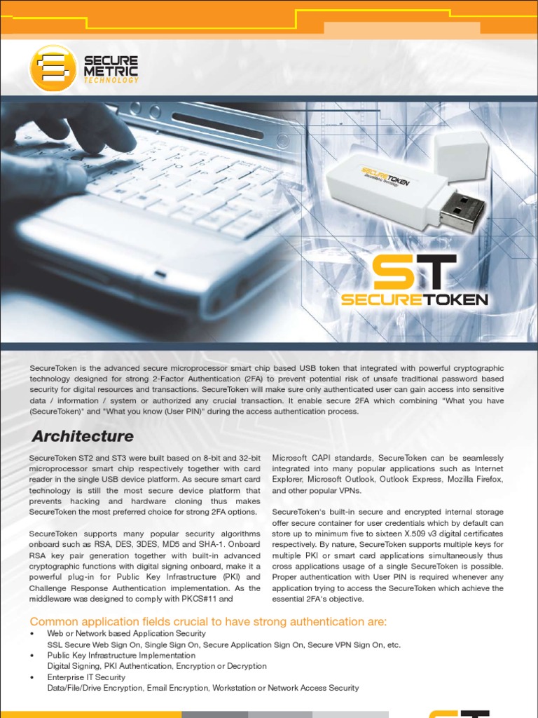 SecureToken - 2 Factor Authentication Security | PDF | Smart Card ...