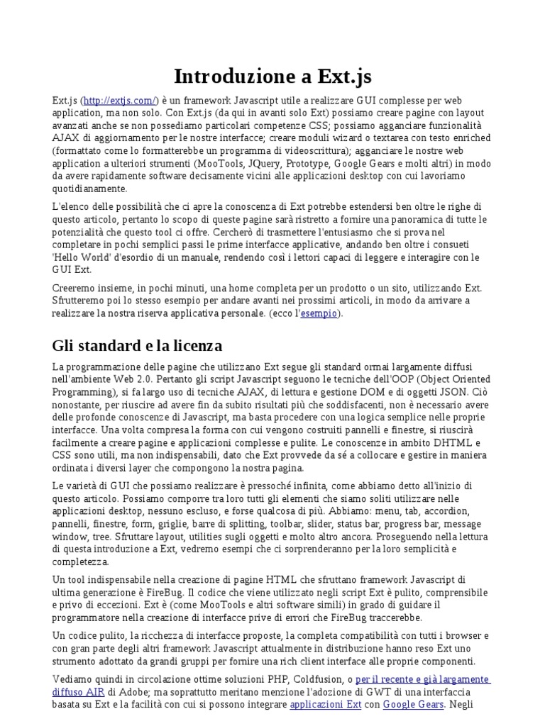 Guida EXTJS | PDF