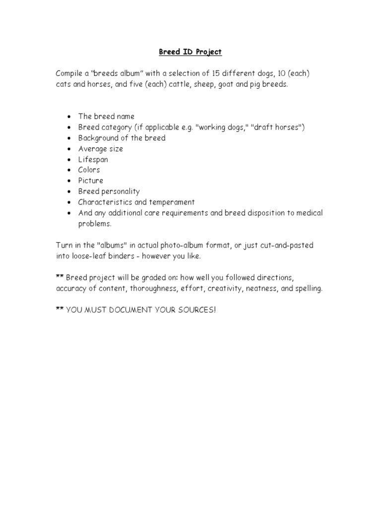 Breed ID Project | PDF | Dog Breeds | Animals And Humans