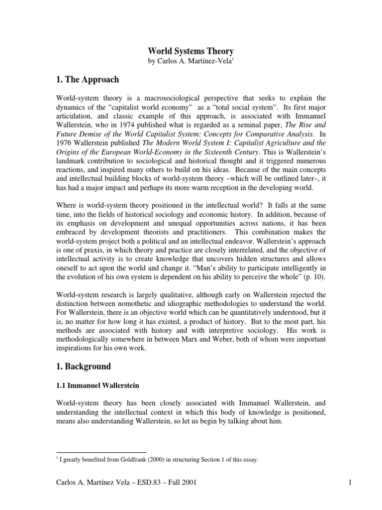 World System Theory | World Systems Theory | Sociology