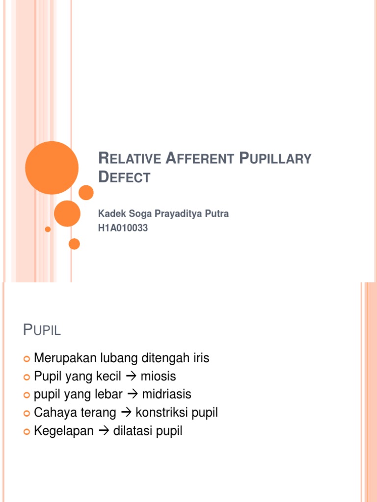 Relative Afferent Pupillary Defect | PDF