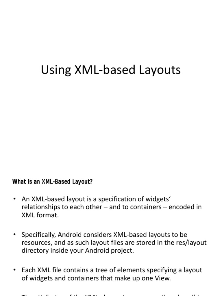 XML Layouts in Android Development | PDF