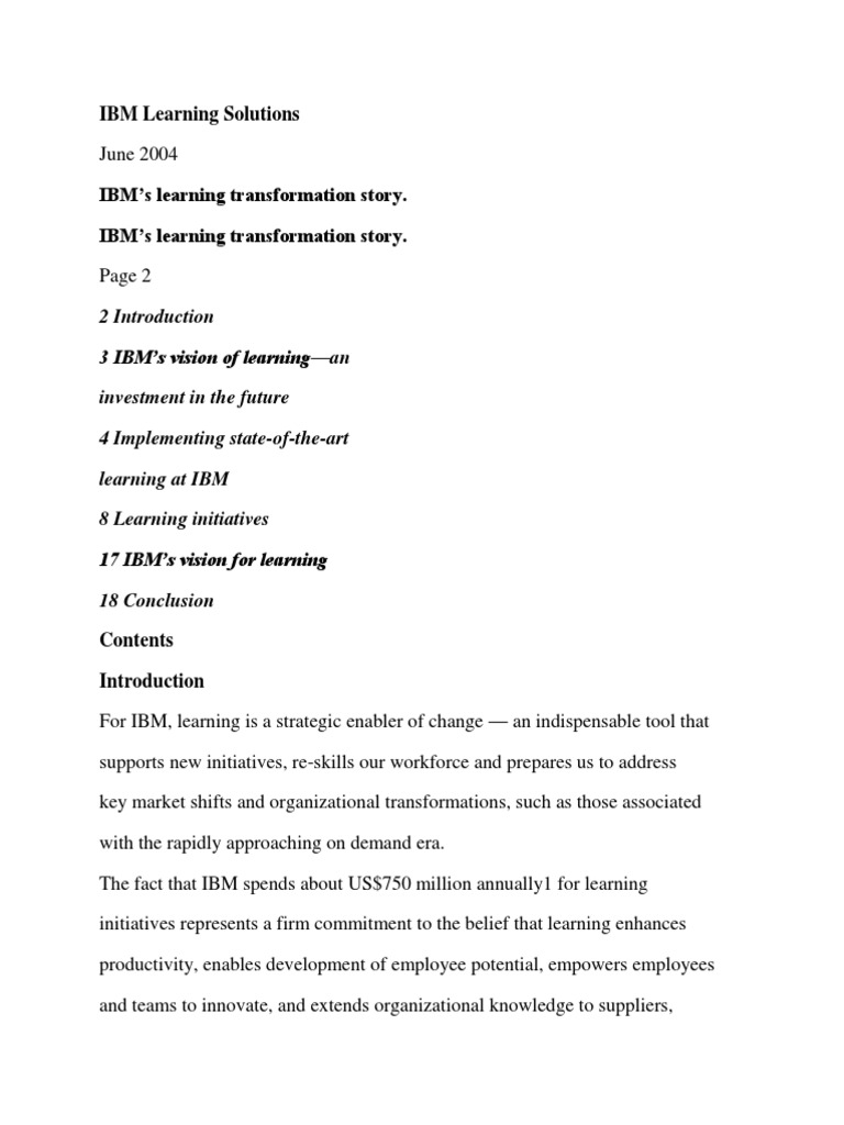 IBM Learning Solutions | PDF | Competence (Human Resources) | Sales