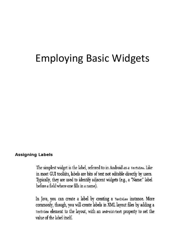6 Employing Basic Widgets | PDF