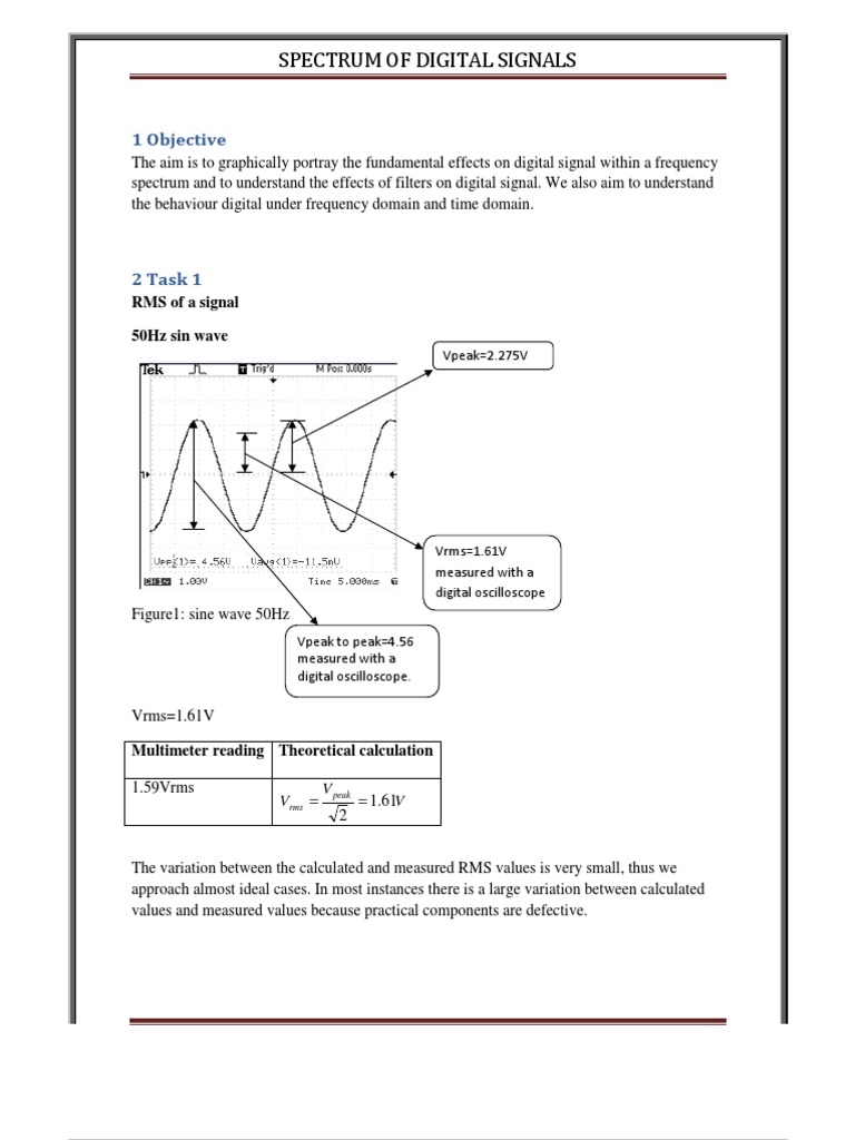 Digital Signal Spectrum Analysis | PDF | Spectral Density | Electronic ...