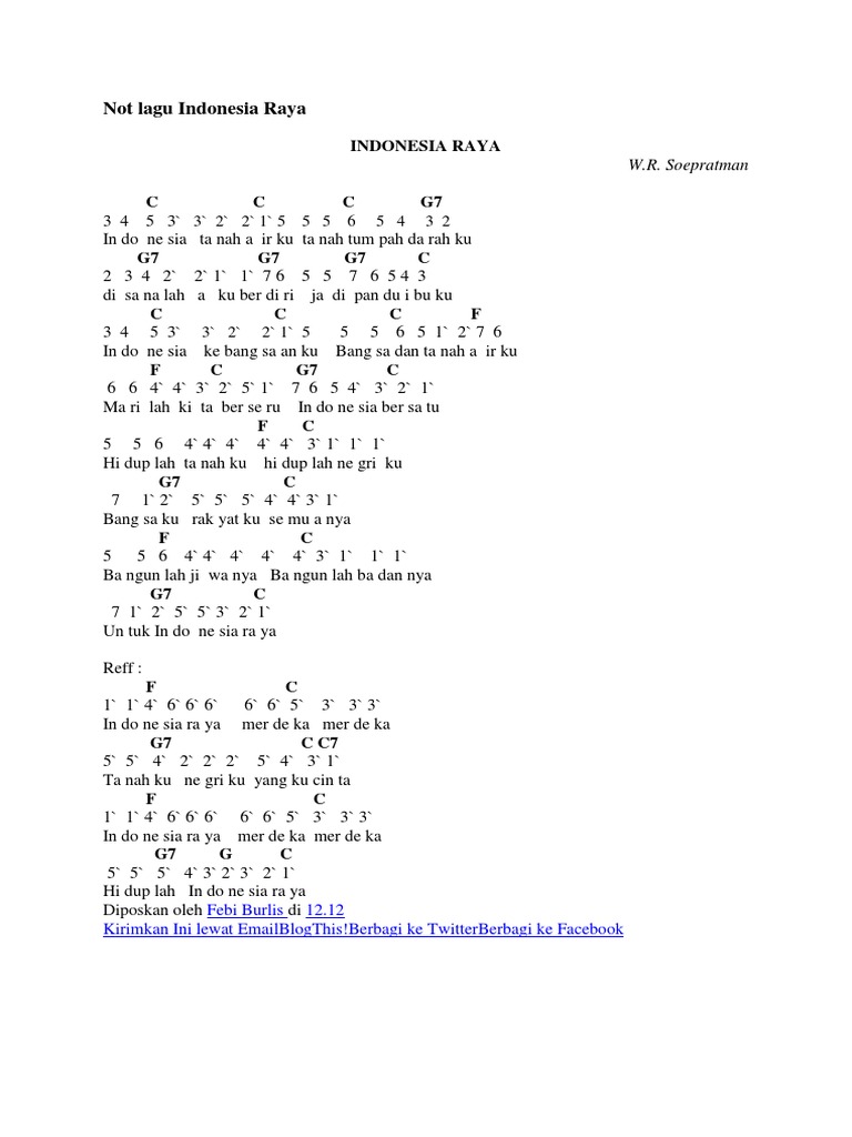 Not Lagu Indonesia Raya | PDF
