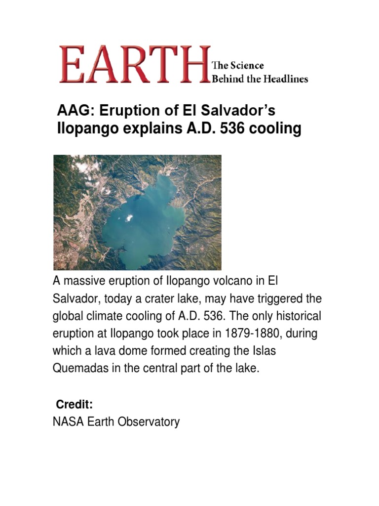 Eruption of El Salvador's Ilopango | PDF | Types Of Volcanic Eruptions ...