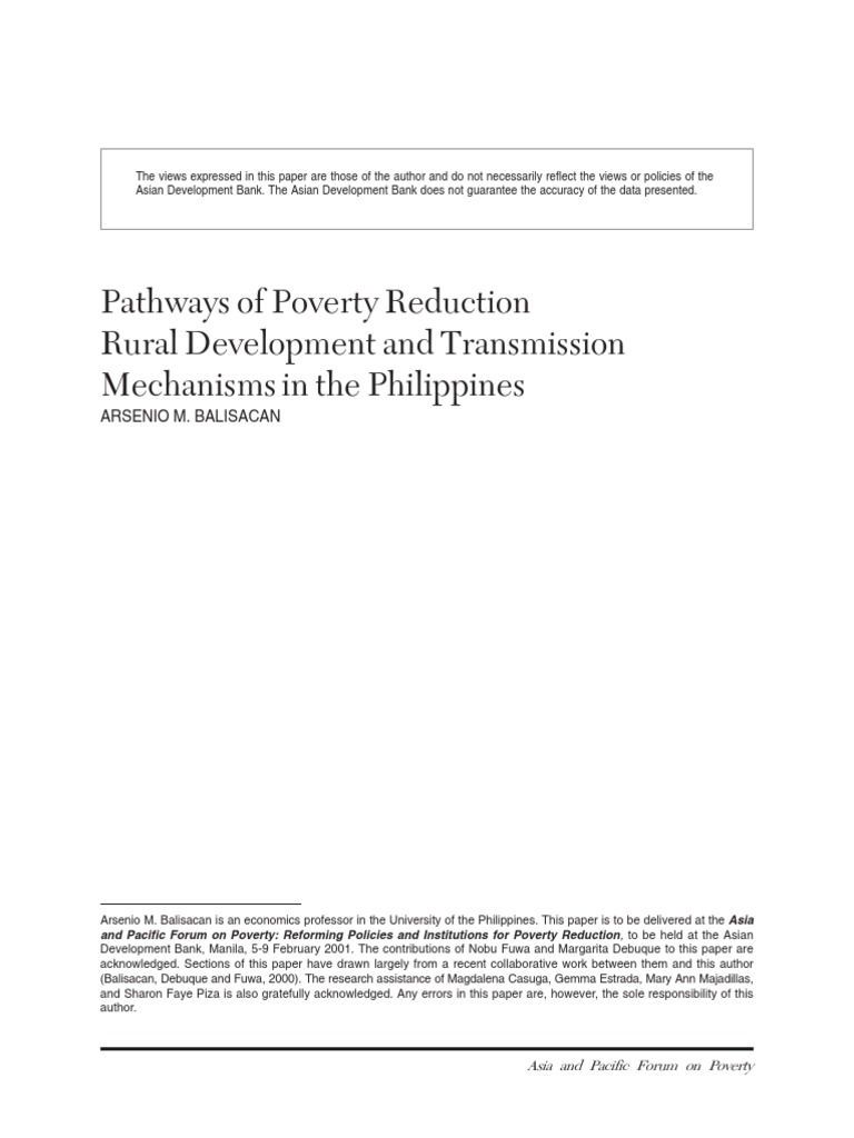 Balisacan-Pathways To Poverty Reduction Rural Industrialization | PDF ...