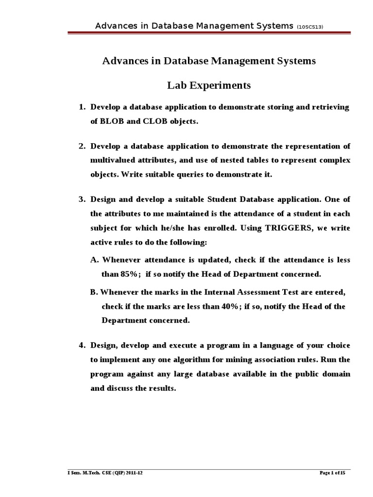 Final DBMS Lab Manual | PDF | Data Management Software | Computer Engineering