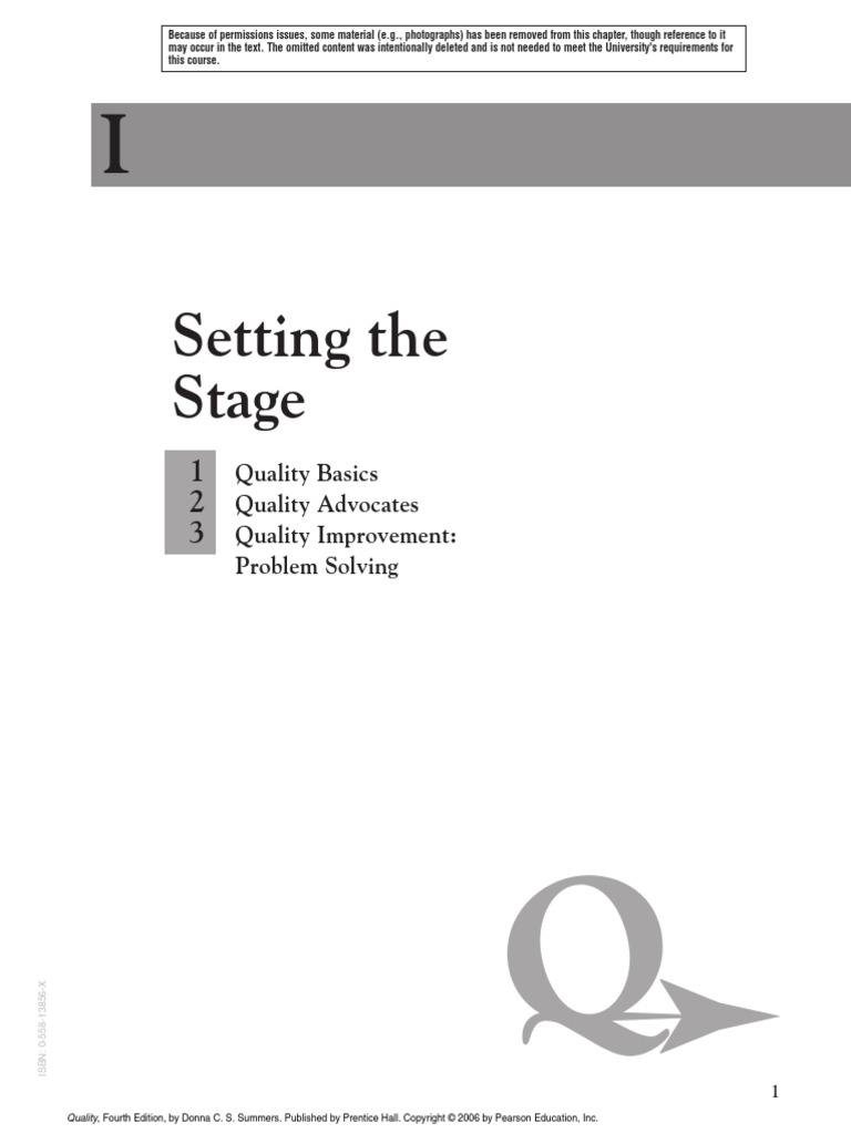 Setting The Stage: Quality Basics Quality Advocates Quality Improvement ...