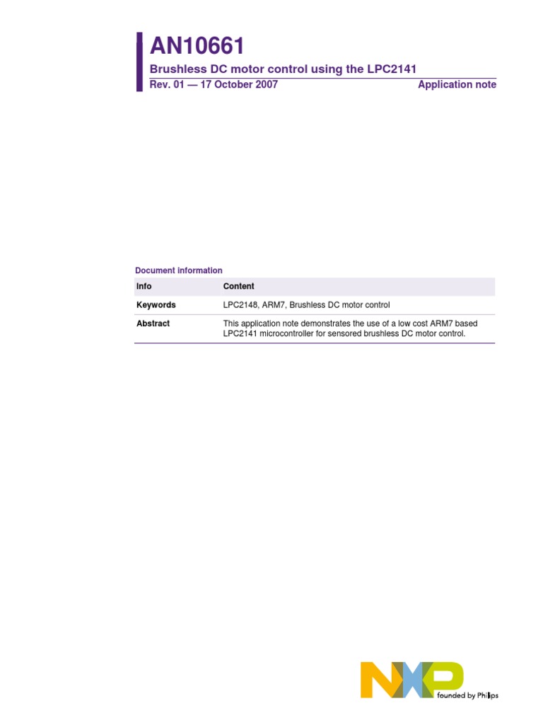 Brushless DC Motor Control Using The LPC2141 | PDF | Science ...