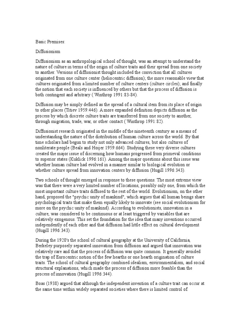 Diffusionism | PDF | Franz Boas | Anthropology