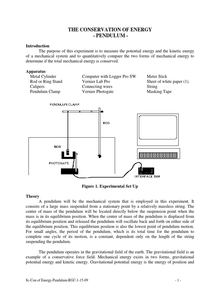 Physics Lab: Pendulum Energy Conservation | PDF | Pendulum | Mass