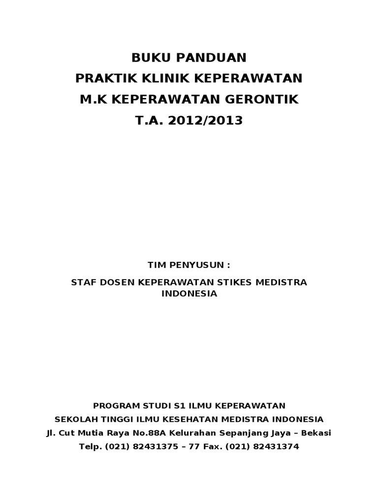 Panduan Praktik Keperawatan Gerontik | PDF | Sains & Matematika