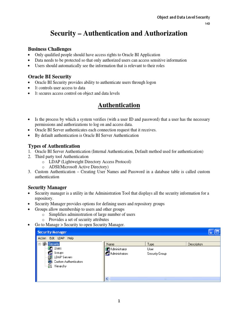 Security - Authentication and Authorization | PDF | Authentication | Databases