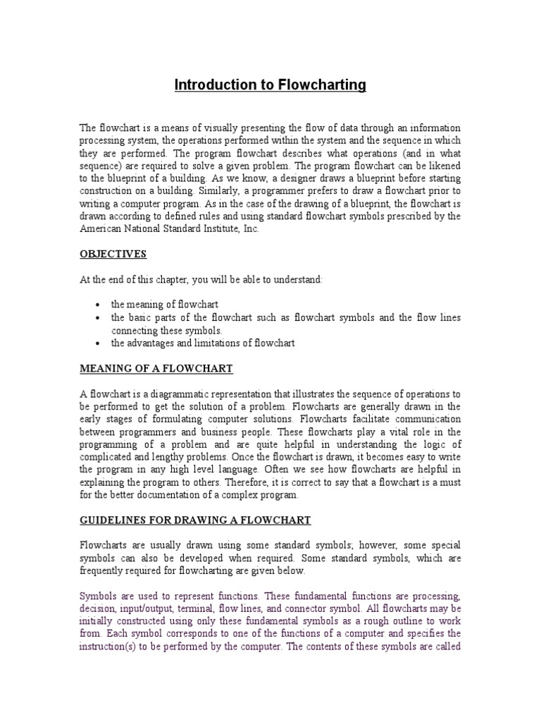 Chapter 1 - Introduction To Programming and Flowcharting | PDF ...
