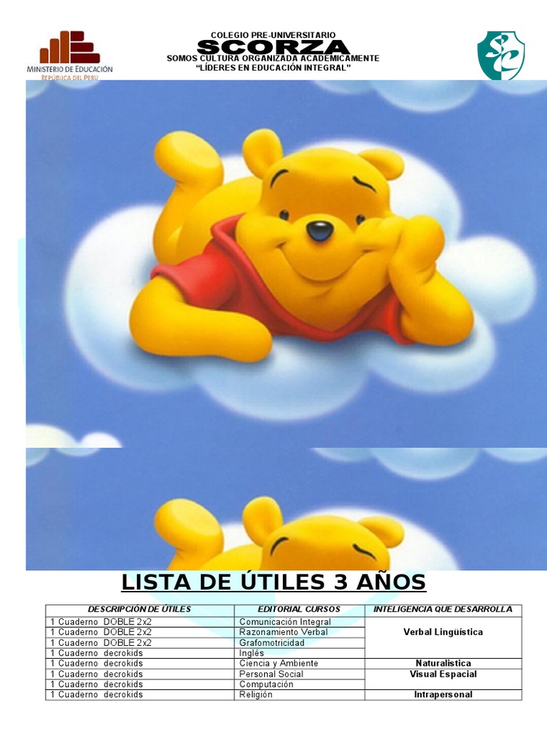 Lista de Útiles Alpha - 2010 | PDF | Cuaderno | Dibujo