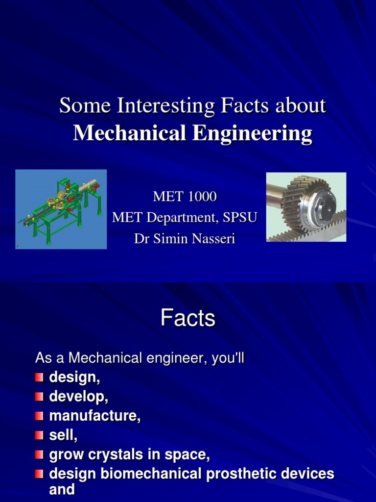 Some Interesting Facts About: Mechanical Engineering | Download Free ...