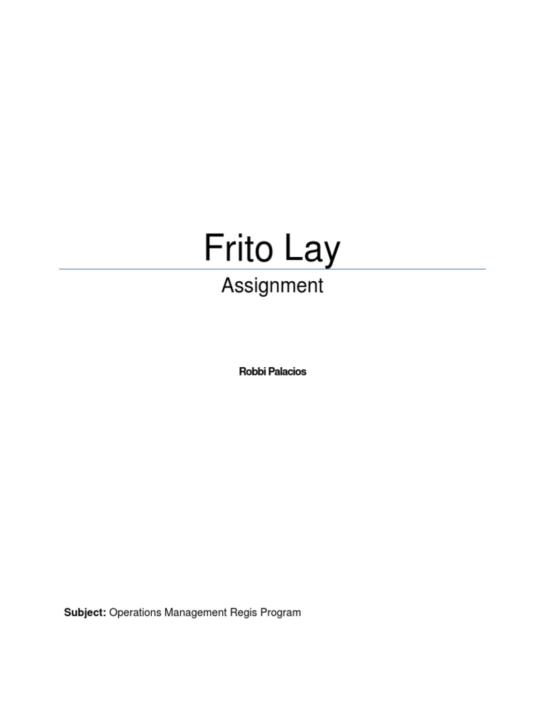 Inventory MGMT at Frito Lay | PDF | Inventory | Operations Management
