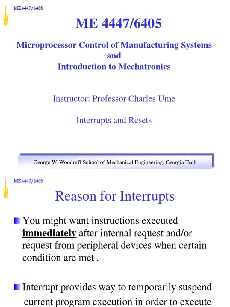 Microprocessor Interrupt Tutorial for ME4447/6405 | PDF | Central ...
