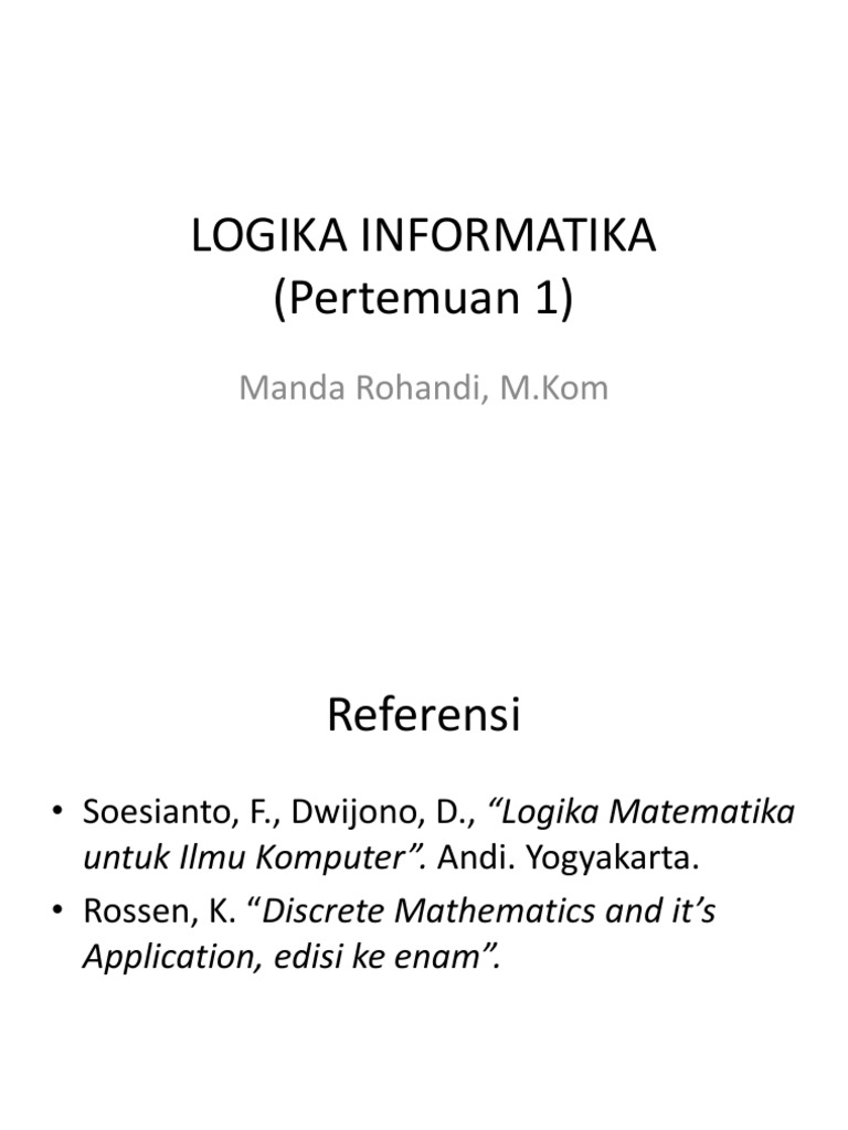 Logika Informatika | PDF | Filsafat