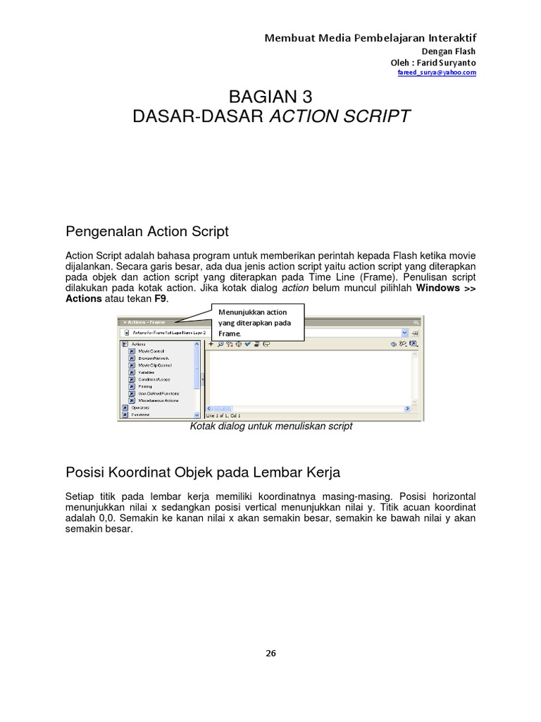 Bagian 3 Dasar Action Script | PDF | Metode & Bahan Ajar | Komputer