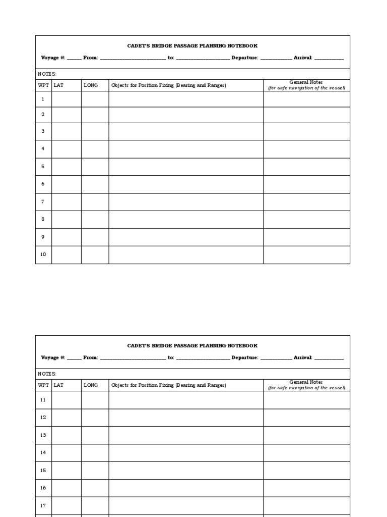Passage Planning Notebook