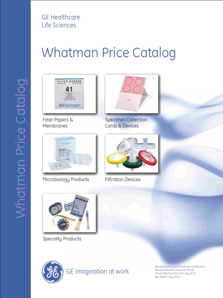 Whatman Price Catalog: GE Healthcare Life Sciences | PDF | Filtration ...