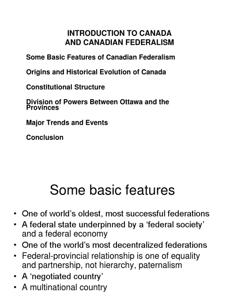 Overview of Canadian Federalism | PDF | Canada | United States Constitution