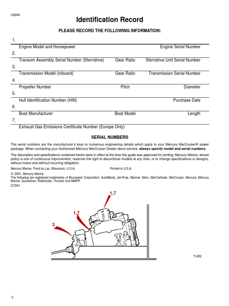 Identification Record: Please Record The Following Information | PDF ...